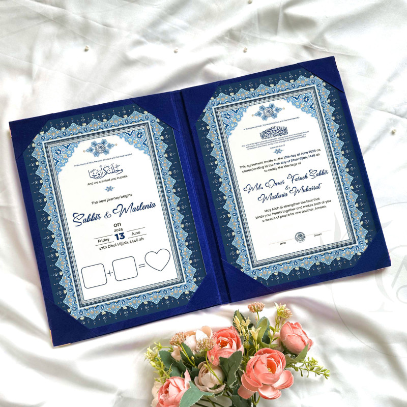 Custom Islamic Nikah Nama Booklet – Elegant Muslim Wedding Certificate ...